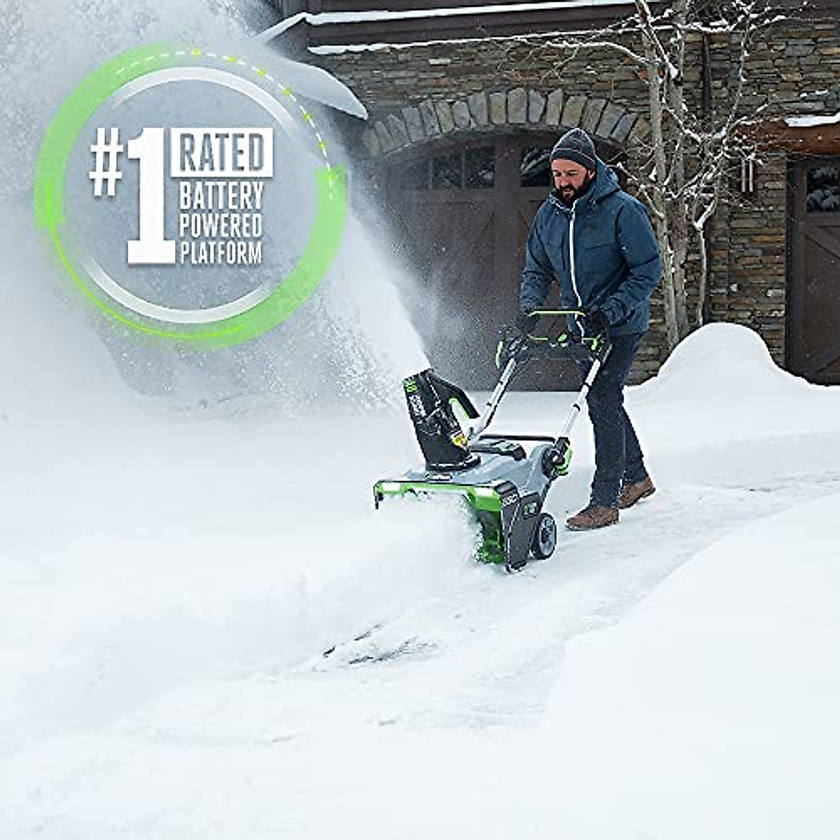 EGO Power+ SNT2112 Peak Power Snow Blower with Steel Auger - 5.0Ah Battery and Dual Port Charger Included, Black & BA2800T 56-Volt 5.0 Ah Battery with Upgraded Fuel Gauge (3rd Generation)