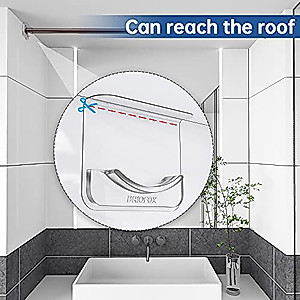 BRIOFOX Adhesive Shower Curtain Rod Holder | No Drilling | Invisible Wall Mount Holder | Transparent Rod Retainer, 2 Pack(Rod Not Included)