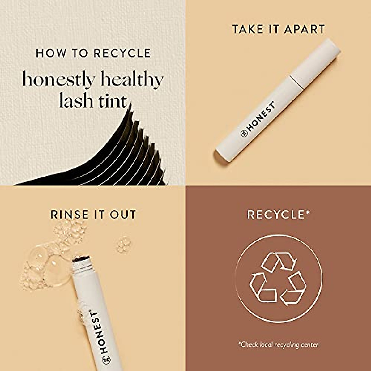 Honest Beauty Honestly Healthy Serum-Infused Lash Tint | Enhances + Conditions Lashes | Castor Oil, Red Clover Extract, Jojoba Esters | EWG Verified + Cruelty Free | Brown, 0.27 fl oz