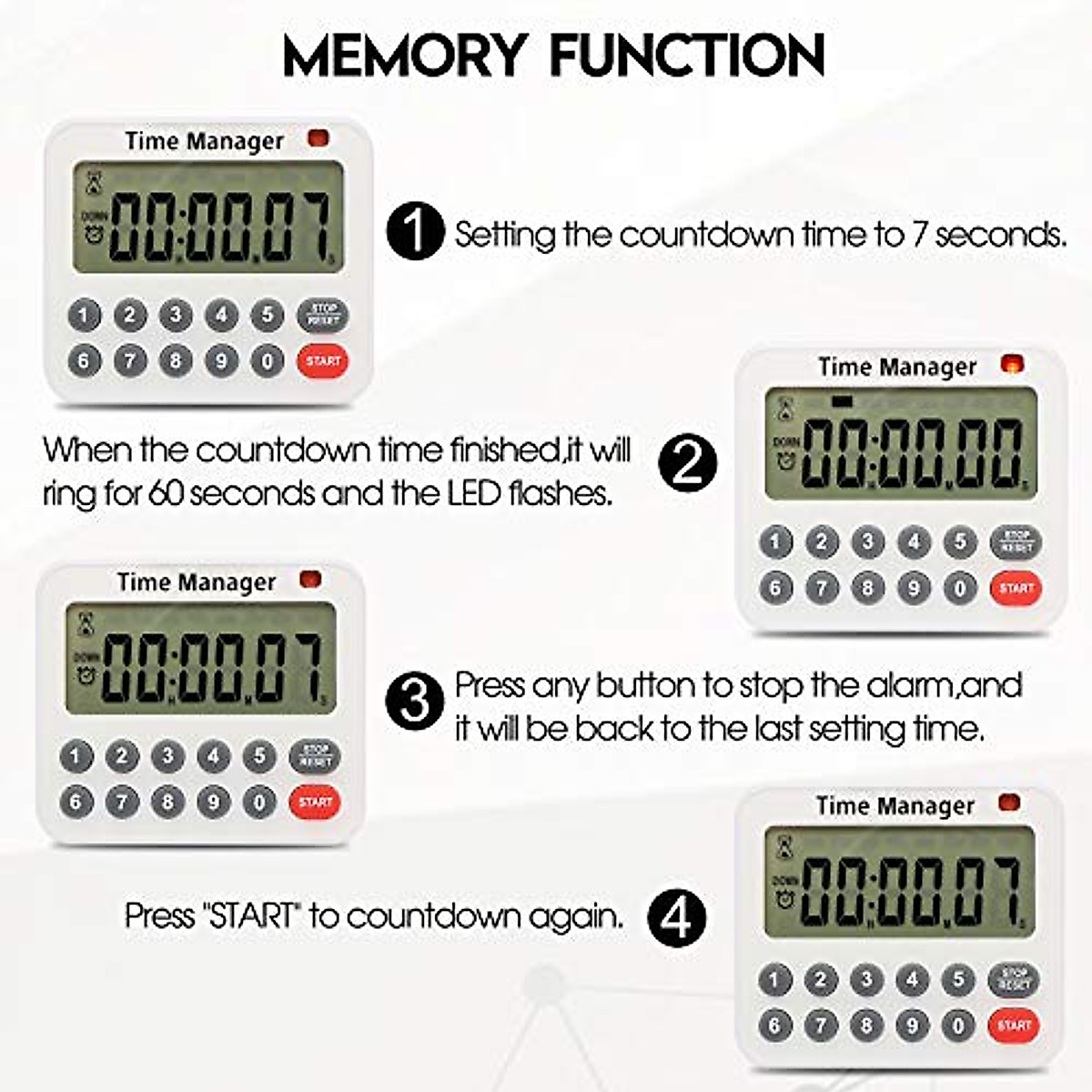 AIMILAR Digital Kitchen Timer - Magnetic Count Up Down Direct Entry Cooking Timer with Loud Alarm, Auto Shut-Off & Memory Function, 99 Hrs 99 Mins 99 Secs, 10 Key Timer for Cooking, Exercise, Games