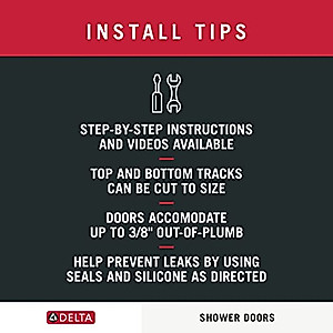 Delta Shower Doors SD3172271 Trinsic Semi-Frameless Traditional Sliding Shower Door 60in.x70in, Chrome Track