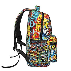 Lightweight Casual Laptop Backpack For for Men and Women, School Bookbag for College (Compatible with Graffiti Wall Art)