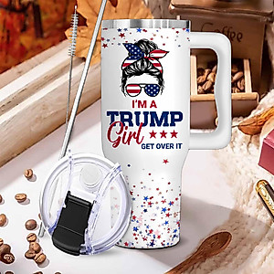 BPJJ Gifts For Women - Christmas Tumbler 40OZ For Girl - Girl Get Over It Tumbler - Birthday Present For Her, Sister, Friend, Girl Friend - Christmas, Mothers Day, Birthday Gifts - Tumbler With Handle