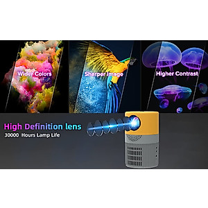 VR robot Portable Projector, Mini Projector 1080P FHD 100" Screen Supported,Movie Projector, Compatible with iOS/Android/PC/Xbox/PS5