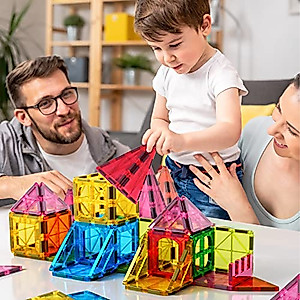 Jasonwell Magnetic Tiles Kids Magnetic Blocks Building Sets 3D Magnet Tile Building Blocks Magna Construction Educational STEM Toys Gifts for Toddlers Boys Girls 3 4 5 6 7 8 9 10 + Year Old