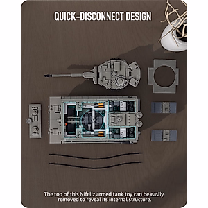 Nifeliz Tiger Heavy Tank, WW2 Armed Tank Building Set, Military Construction Model Toy for Teen Gift Giving (1776 Pieces)
