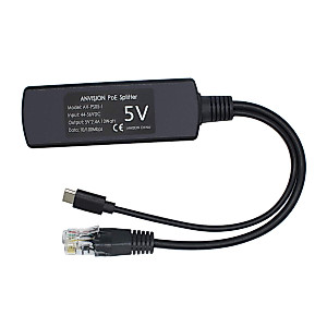ANVISION 2-Pack 5V PoE Splitter, USB Type C, 48V to 5V 2.4A, IEEE 802.3af Compliant, 10/100Mbps