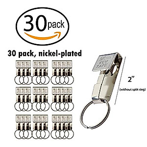 Lucky Line Key Safe Slip-On, 2” Wide Belt Key Ring - Heavy Duty Belt Key Clip, Key Chain, 30 per Bag
