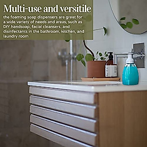 (3 Pack) Clear Plastic Foaming Soap Dispensers Pump-Bottles Compatible with Dr. Bronners Castile Liquid Soap, 250ml (8.5 oz) - Pack of 3