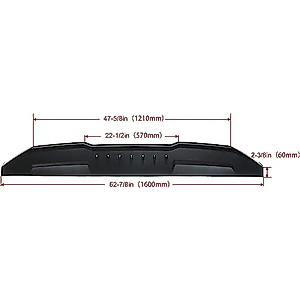 Tailgate Spoiler Cover CH06A16 Replacement for 2009-2021 Do-dge R-am 1500 2500 3500 Truck ; No Cutting or Drilling Required Black