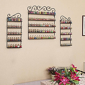 GIOCOBU ERNITERTY OSKE Metal Nail Polish Wall Rack 5 Tier Organizer Display Rack Black Holds Over 200 Bottles