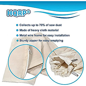 HQRP Dust Collector Bag compatible with DeWalt DW745, DW744, DW744X, DWE7491RS, DWE7480, 745, 744, 744x, 7480, 7491 10-inch Tablesaws Planers, 2.5" Dust Port