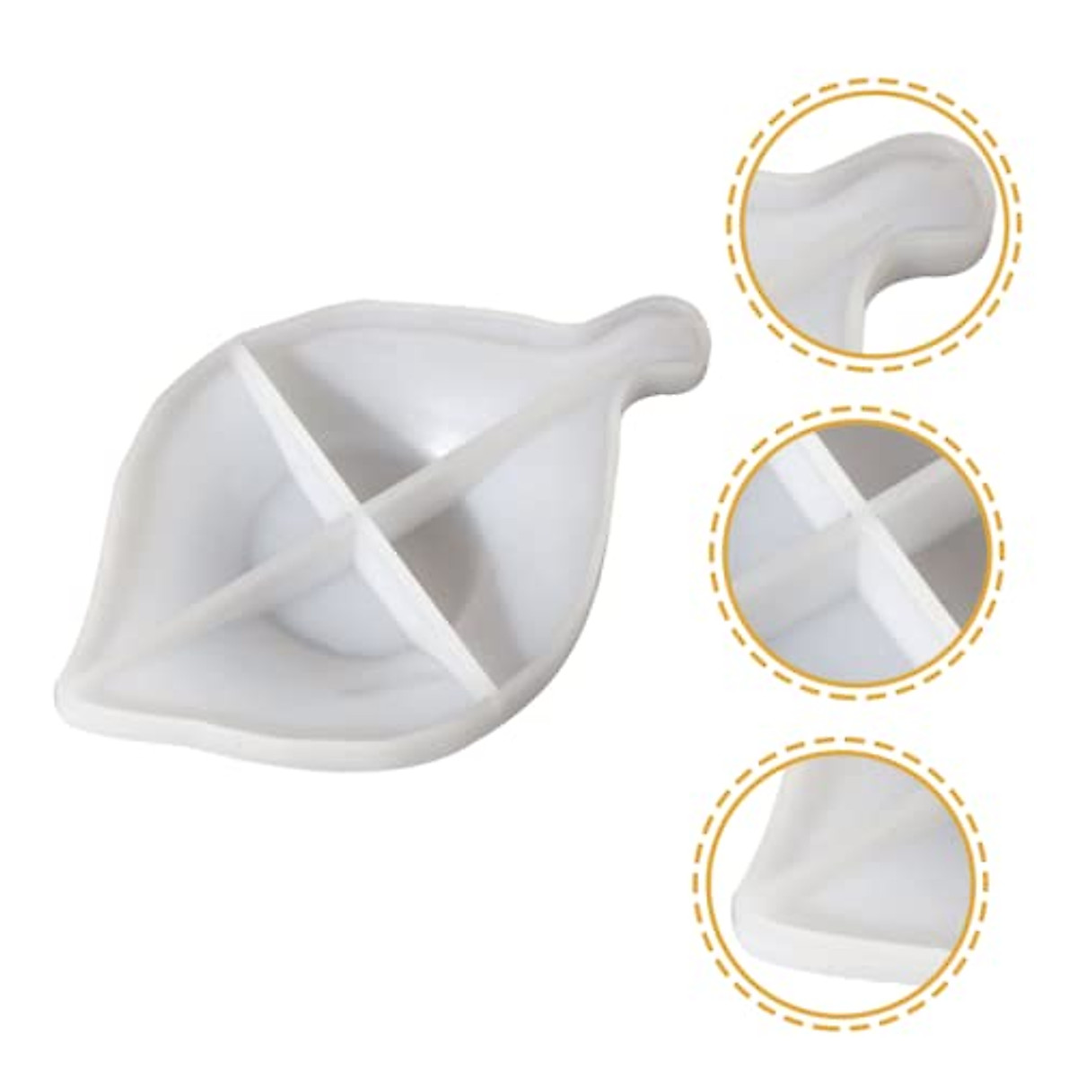 VILLCASE Leaf Saucer Mold Resin Coasters Crystal Decor Hand Mold Resin Plate Moulds DIY Resin Molds Dish Making Molds Epoxy Tray Mold DIY Tray Mold Tray Silicone Mold Silica Gel White Fruit