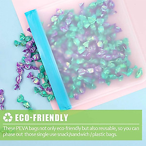 LePvo Reusable Food Storage Bags，32 Pack BPA FREE Freezer Bags(8 Gallon Bags + 8 Quart Bags +8 Sandwich Bags + 8 Food Grade Snack Bags+8) EXTRA THICK Reusbale Lunch Bag for Salad Fruit.