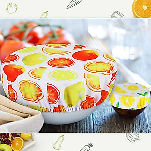 20 Pieces Summer Style Bowl Covers Reusable Fabric Stretch Covers for Bowls Fruit Style Elastic Food Storage Covers Cloth Dish Covers for Food Container Covers for Kitchen Jar Lids Wrap, Multiple Size
