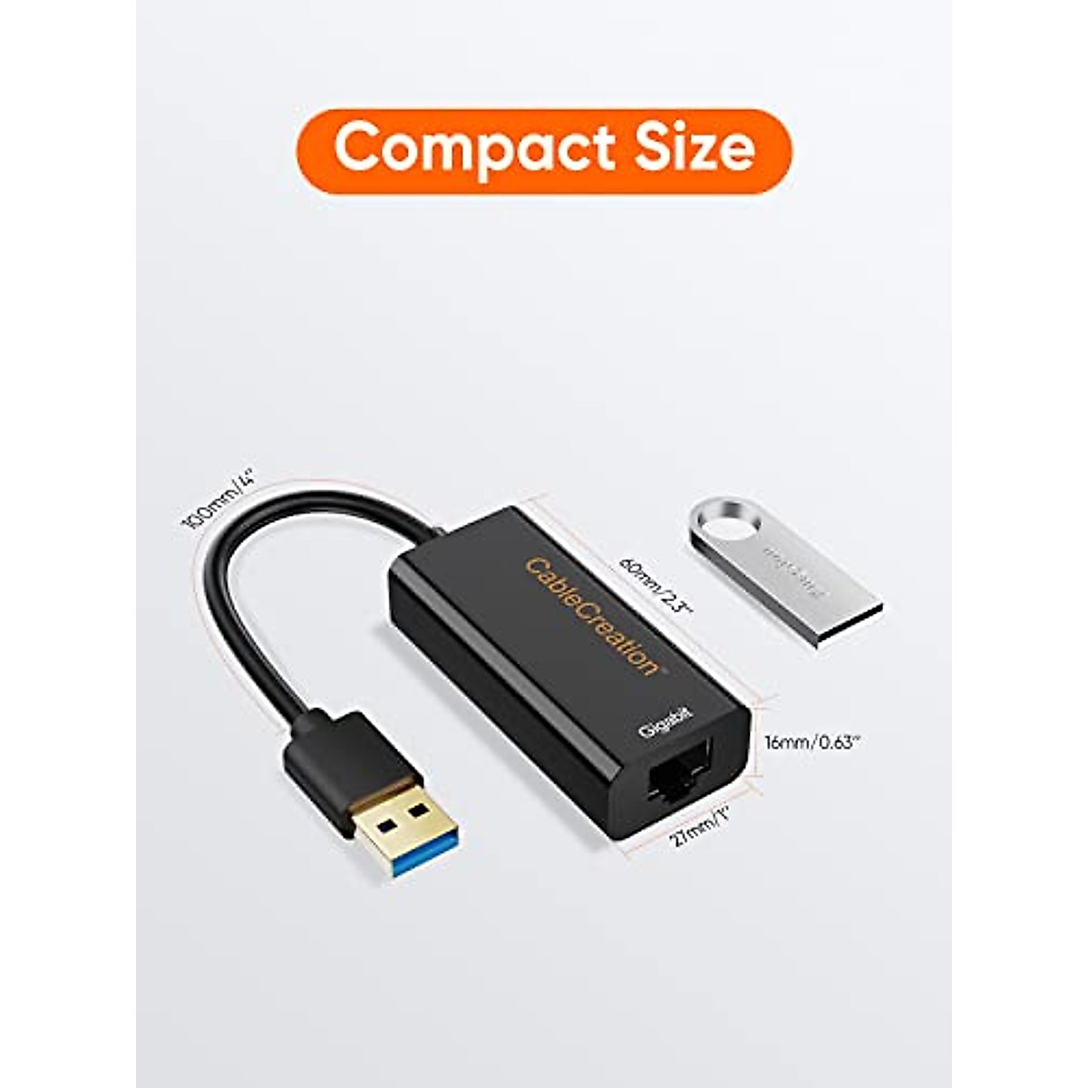 USB to Ethernet Adapter, CableCreation USB 3.0 to 10/100/1000 Gigabit Wired LAN Network Adapter Compatible with Nintendo Switch, Windows, MacBook, macOS, Mac Pro Mini, Surface Pro, Laptop, PC and More