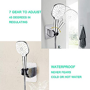 Shower Head Holder 2 Pack Strong Adhesive Adjustable Handheld Shower Wand Holder Drill Free Wall Mount Shower Bracket by Lofekea