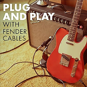 Fender Professional Series Instrument Cable, Guitar Cable 10 ft, Stage Ready with Anti-Kinking Design, Black