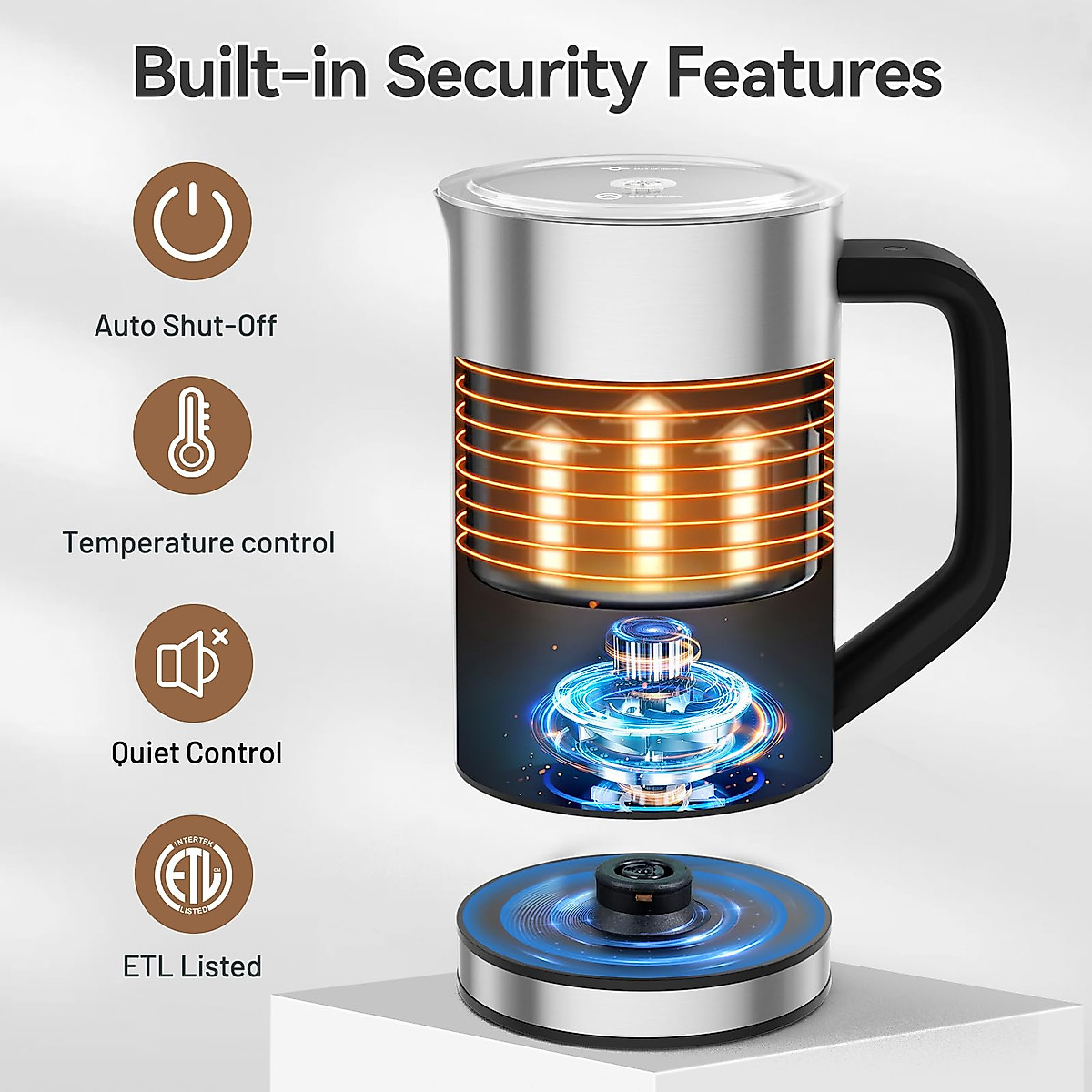 Secura Milk Frother, Electric Milk Steamer Stainless Steel, 8.4oz/250ml Automatic Hot and Cold Foam Maker and Milk Warmer for Latte, Cappuccinos, Macchiato, 120V