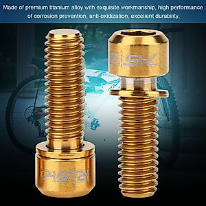 Titanium Bolts M6X18Mm 4Pcs Mountain ycle Bike Disc Brake Clamp Bolt Fixed Screw with Gasket (M6X18 Gold) Brake Mount Bolts MTB Bike Caliper Bolts