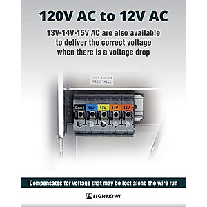 Lightkiwi W9715 300 Watt 120V AC to (12V-13V-14V-15V AC) Multi-Tap Low Voltage Outdoor Landscape Lighting Transformer, Weatherproof for Pathway Lights, Spotlight and Pool/Spa Lightings - ETL Listed