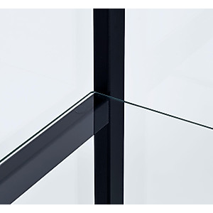 Coaster Home Furnishings Cyclamen 34-inch 3-Tier Clear Tempered Glass Curio Cabinet Display Case with Shelving Black 950179