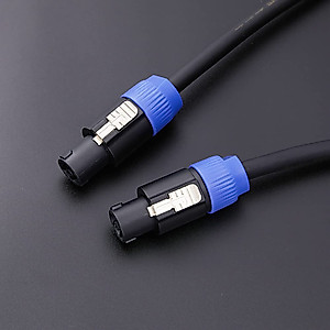 JORZOR Professional OFC Speakon to Speakon Speaker Cables,2M 6.6 Feet, 13 Gauge, 2 Conductor, Male to Male 2M(6.6FT)