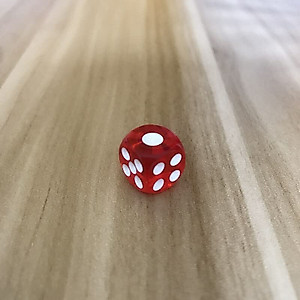 ZYM305 200Pcs/Lot 12mm Acrylic Transparent Red Dice White Point Dice Hexahedron Fillet Entertainment Bar KTV Dice Set Games Dice (Color : 12mm)