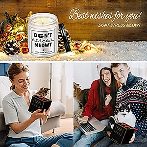Don't Stress Meowt Cat Lover Gifts for Women Cat Mom Birthday Gifts for Women Cute Gifts for Cat Lovers Cat Themed Gifts Crazy Cat Lady Gifts for Women Her Best Friends Cat Dad Pet Parents Gift Candle