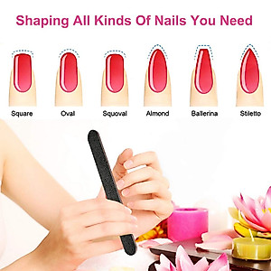 12Pcs Coarse Nail File Set Professional, Emery Boards for Nails 100/180 Grit, Heavy Duty Nail Files for Acrylic/Gel/Natural Nails, Large Nail Filer for Home and Salon Use