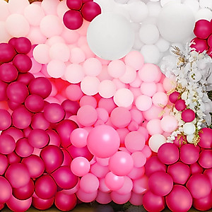 600 Pcs Pink Balloons Different Sizes Latex Balloons 18/10/ 5 Inch Gradient Pink and White Balloons DIY Balloon Arch Garland Kit for Wedding Bridal Shower Engagement Party