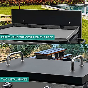 EasiBBQ 5003 Hard Cover for Blackstone 28" Griddle, and 1529 Heavy Duty Grill Cover for Blackstone 28" Griddle, Black