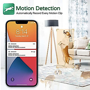 CENGCEN Pet Monitoring Camera Dog Treat Dispenser Two-Way Audio HD WiFi Dog Camera with 130° View, Remote Tossing App Compatible with Android/iOS, Supports Cloud Storage, Night Vision, Wall Mounted