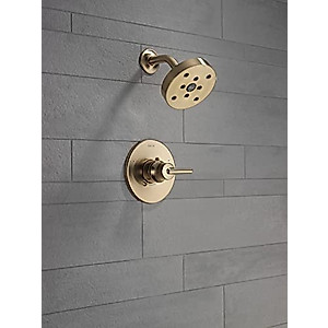 Delta Faucet Trinsic 14 Series Single-Function Shower Trim Kit with Single-Spray H2Okinetic Shower Head, Champagne Bronze T14259-CZ (Valve Not Included)