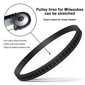 4 Pack 45-69-0010 Blade Pulley Tires Replacement For Milwaukee Bandsaw Part Deep Cutting Blades 6230 6232-6 6225 AO2807 6238N 6238-20 2729-20 Portaband Saw Belt