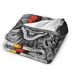 Horror Movie Blanket for Adults ĪŤ P̪èňňŷ-ŵīŝè Closwn Blanket, Nice Throw Blanket Blankets for Cold Weather Halloween Recliner, Ultra Cozy and Quality Horror Movie Blanket Anti-Static 50"x40"