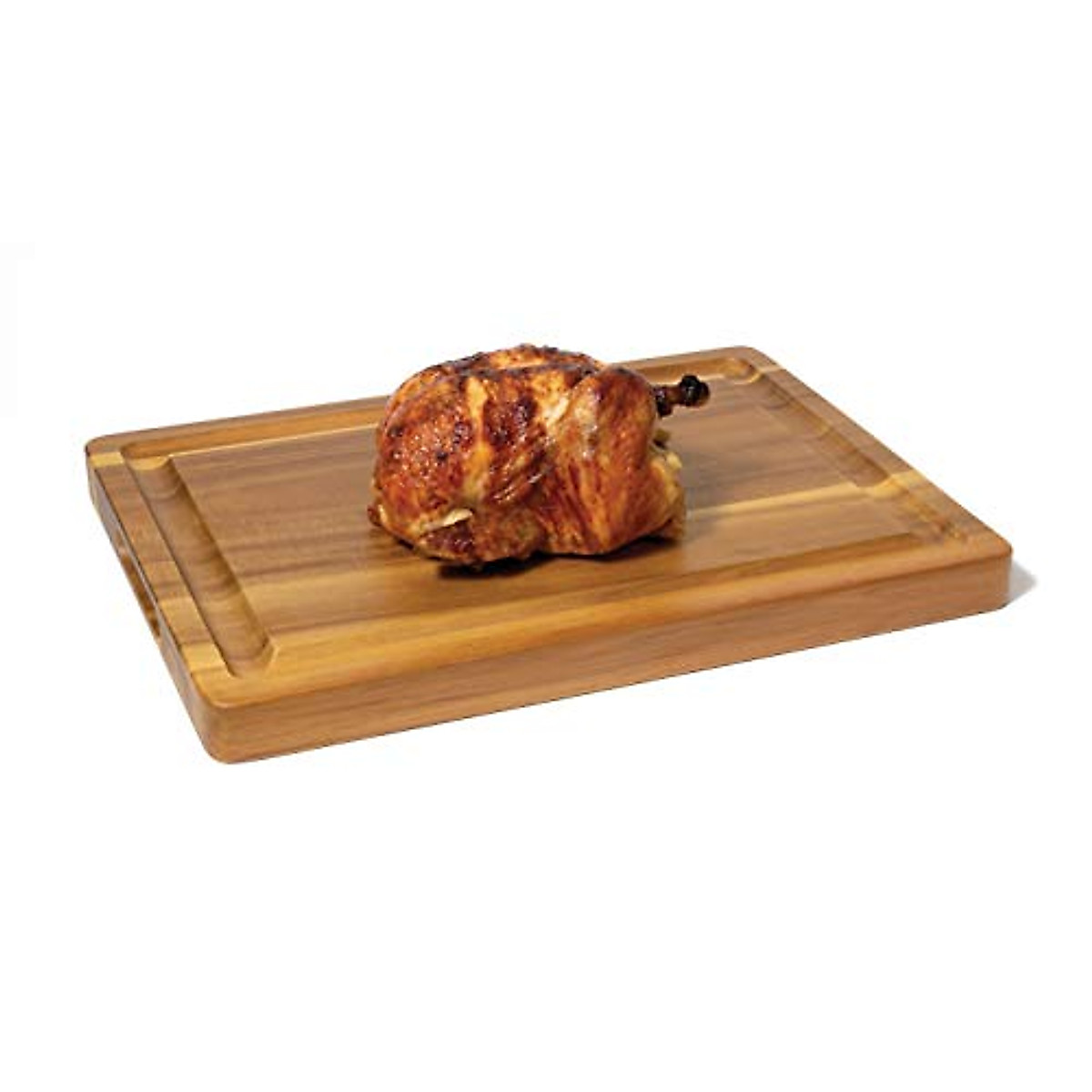 Lipper International 1250 Acacia 1 1/2" Thick Carving Board with Deep Well and Inset Handles for Cutting or Serving Meat, 20" x 15" x 1 1/2"