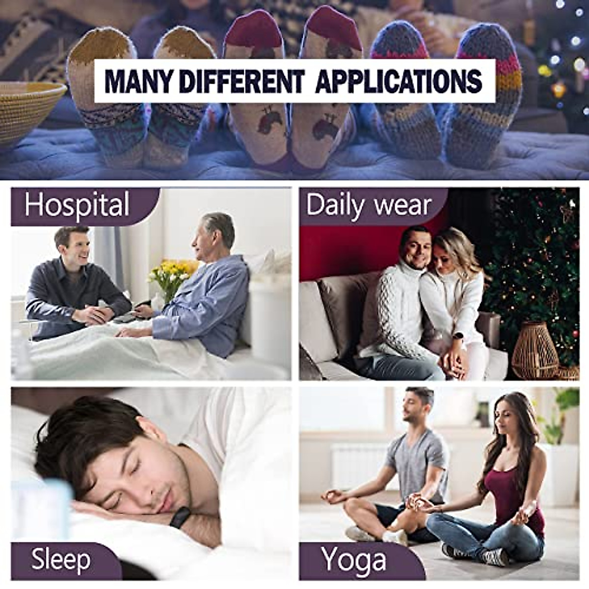 Fuzzy Slipper Socks with Grips for Mens Womens Non Slip Hospital Socks Anti Skid Winter Fluffy Warm Cozy Cabin Soft Crew Sleep Socks 6 Pairs Gift Stocking Stuffer (Stripes Pattern B)