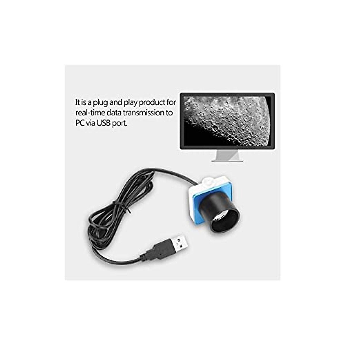 VBESTLIFE Astronomy Telescope Electronic Eyepiece, 10X Digital Zoom f3.85 Photography USB Port Eyepiece Lens Telescope Accessory for 1.25" Telescope Focuser,Step Down Adapter