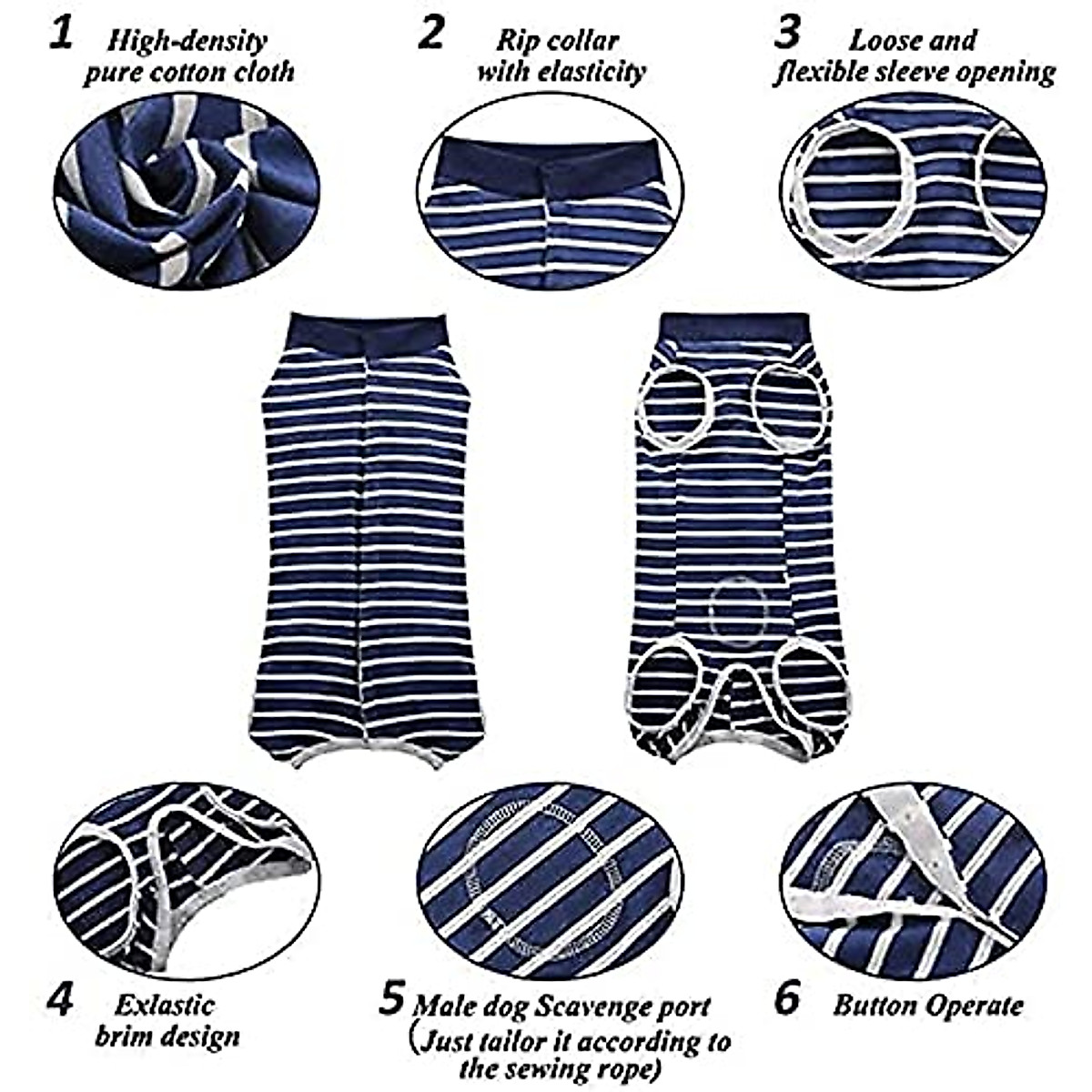 L1HMPET Dog Surgery Recovery Suit Puppy Medical Vest, Dog Surgical Suit,After Surgery Wear, Home Indoor Pets Clothing (L)