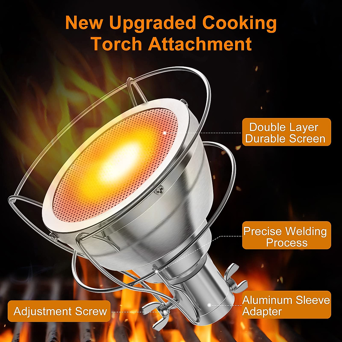 OGERY Cooking Torch Attachment, Pro Grade Chef Kitchen Food Culinary Propane Torch Flamethrower, Outdoor Searing Blow Torch Handheld Broiler for Sous Vide Grilling, Desserts(Torch Not Included)
