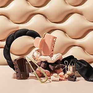 Kitsch Puffy Black Headband for Washing Face - Skincare Headband for Women - Face Wash Headband for Girls - Recycled Fabric - Eco-friendly Makeup Headband - Spa Headband - Self Care Gifts for Women