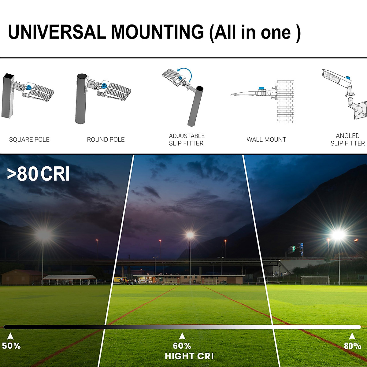 LEDMyplace 300W/240W/200W Adjustable LED Parking Lot Lights with Photocell Dusk to Down Shoebox Lighting 5700K, 39900LM, 120-277V Outdoor Security Commercial Pole Lights for Stadium, Roadways, Street