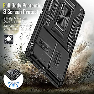 Samsung Galaxy S23 Plus 5G Case: Military Grade Drop Proof, Slide Camera Cover, Kickstand & 2x Screen Protector