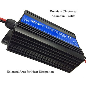 MPPT Solar Charge Controller LED Display Solar Panel Battery Regulator Charge Controller Max 300W for Lithium Lead-Acid Lithium Iron Batteries 24V/36V/48V/60V/72V