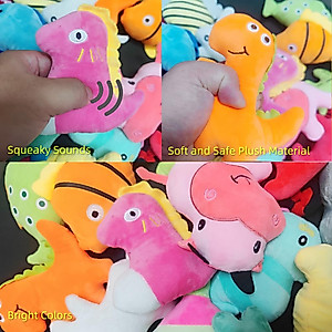 SZKOKUHO Cute Animal Designs Soft Dog Squeaky Toys (Pack of 20) for Small Medium Dogs