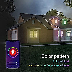 Smart Light Bulbs RGB+CCT Color Light Bulb WiFi Smart Bulbs Compatible with Alexa Google Home Smart Things No Hub Required Dimmable LED A19 E26 Multicolor High CRI High Brightness 9W 800LM 4Pack