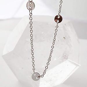 Honeycat Milky Way Disc Chain Bracelet in Gold, Rose Gold, or Silver | Minimalist, Delicate Jewelry (Silver)