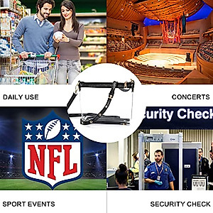 Y&R Direct 3-IN-1 Clear Zipper Crossbody Bag Transparent Purse Clutch with Leather Trim Women Gift Cute for Stadium Festivals Concert