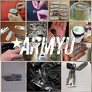 ARMYU Government Issue Style P-38 Steel Can Opener John Wayne P38 Can Openers with MIL-J-0837 Engraving, Silver (20 Pack)